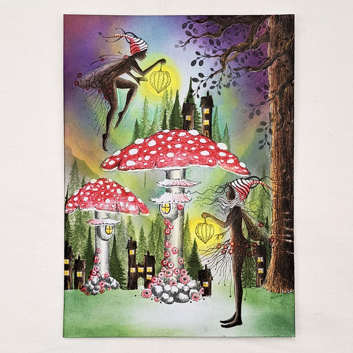 Winter in Toadstool City by Mona Hauge - Lavinia Stamps