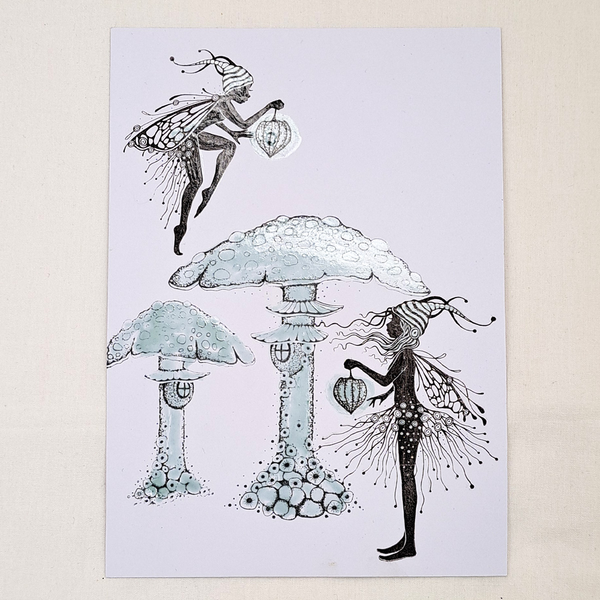 Winter in Toadstool City by Mona Hauge - Lavinia Stamps