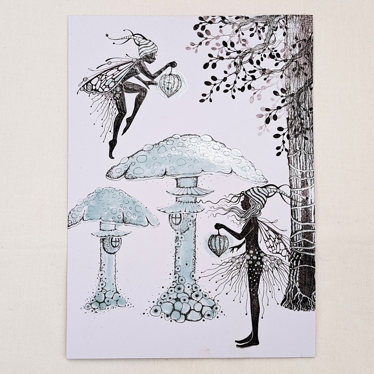 Winter in Toadstool City by Mona Hauge - Lavinia Stamps
