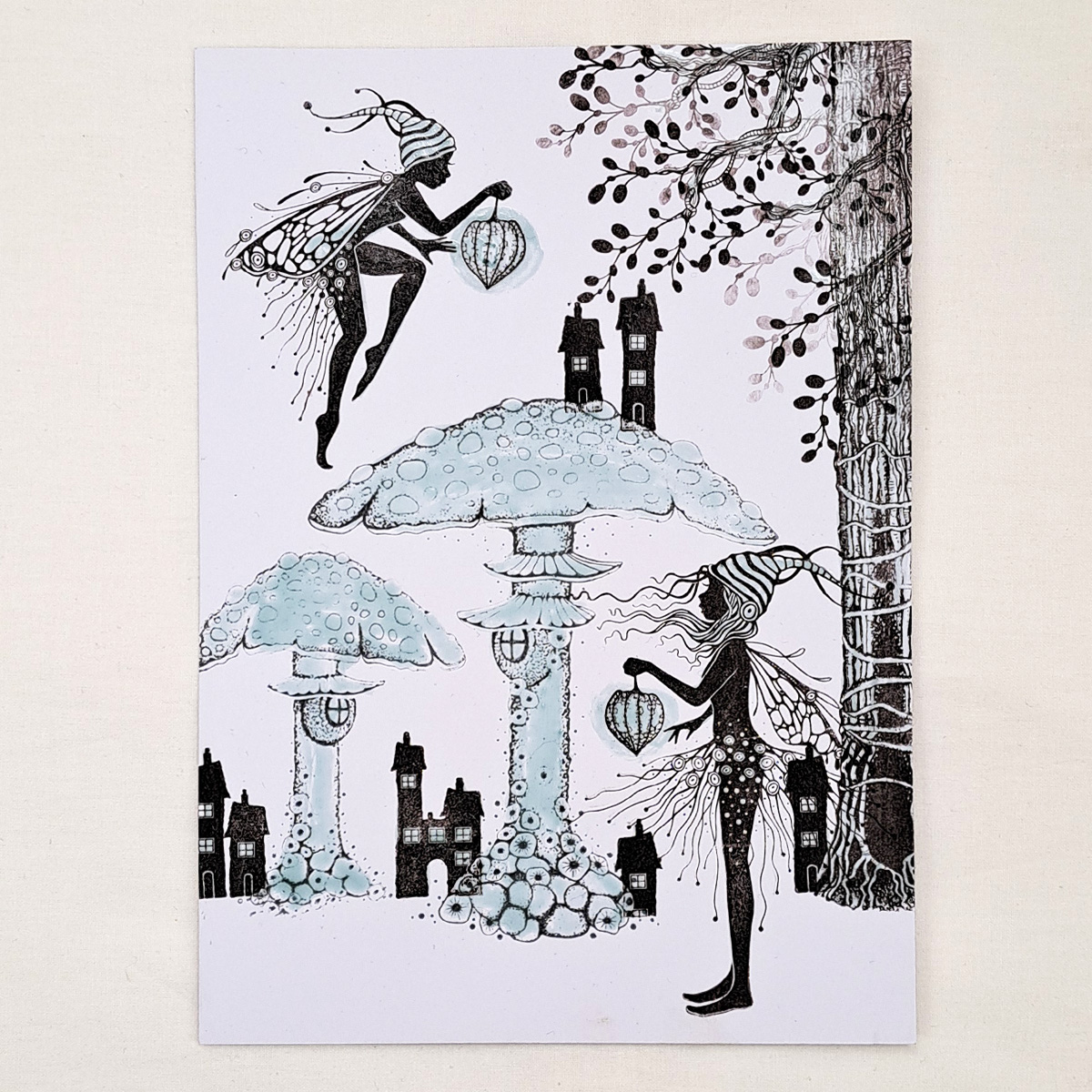 Winter in Toadstool City by Mona Hauge - Lavinia Stamps