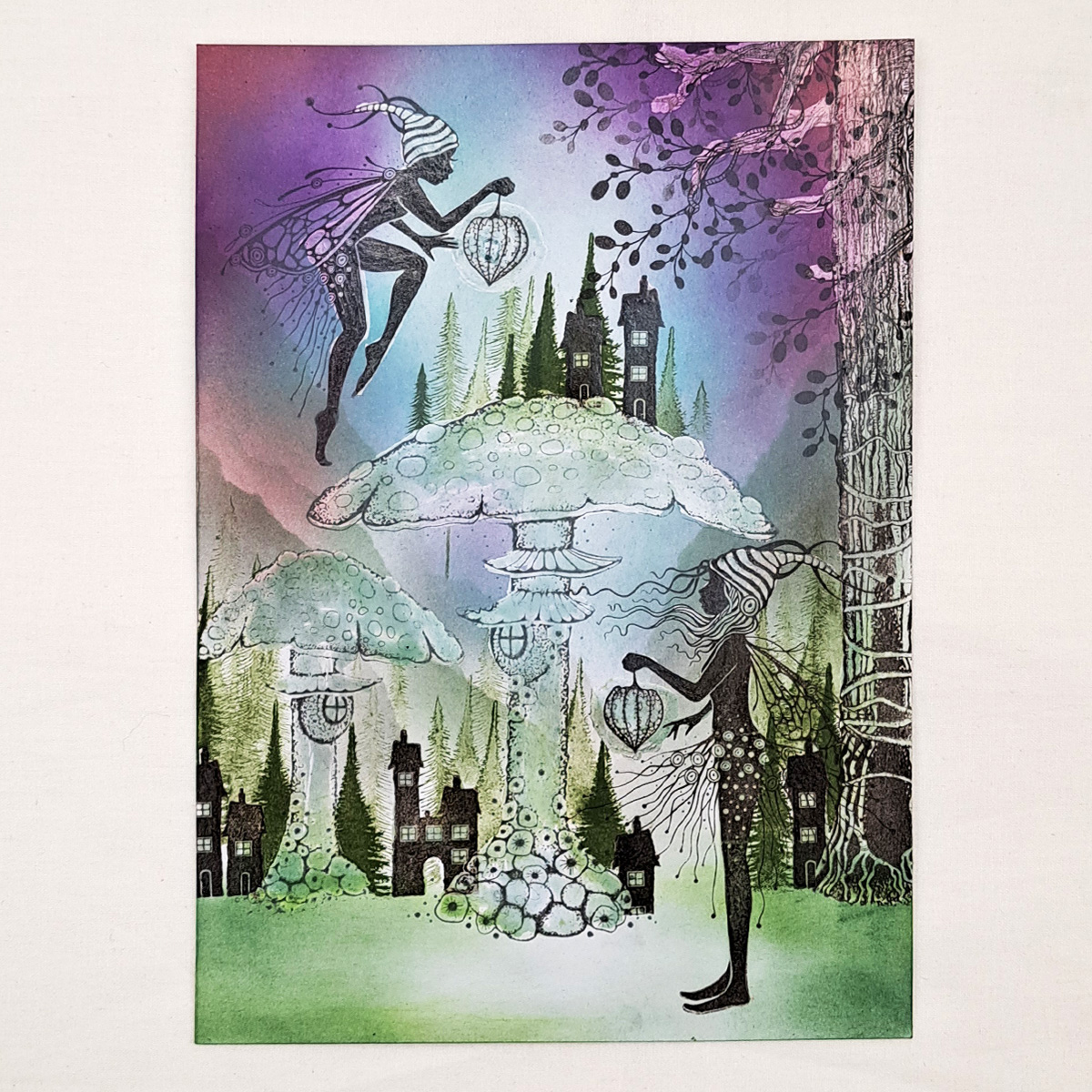 Winter in Toadstool City by Mona Hauge - Lavinia Stamps