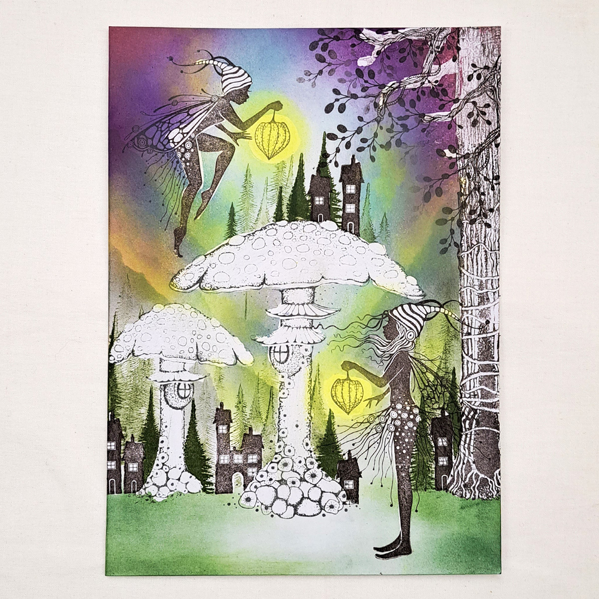 Winter in Toadstool City by Mona Hauge - Lavinia Stamps