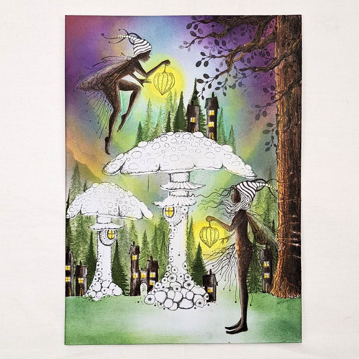 Winter in Toadstool City by Mona Hauge - Lavinia Stamps