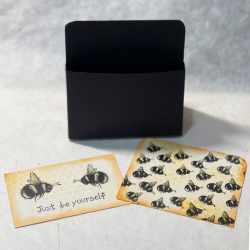 Bee post it note holder, by Rosemary Rogers. - Lavinia Stamps