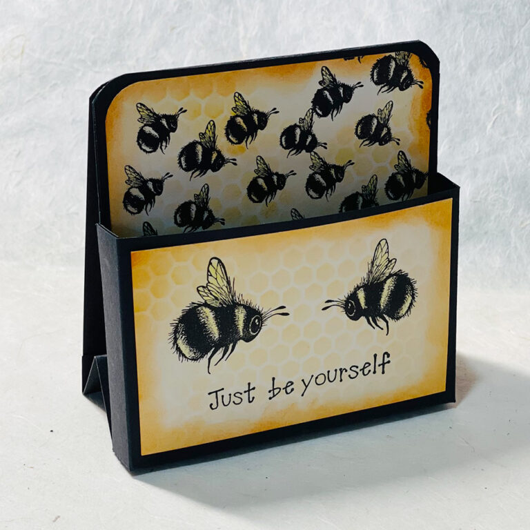 Bee post it note holder, by Rosemary Rogers. - Lavinia Stamps